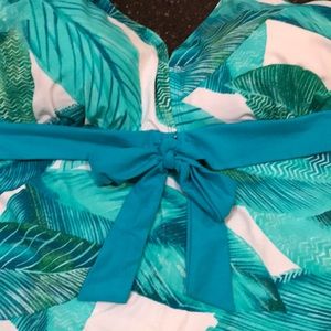 Avenue | Swim | Avenue Swim Teal And White Leaf Bathing Suit Top | Poshmark